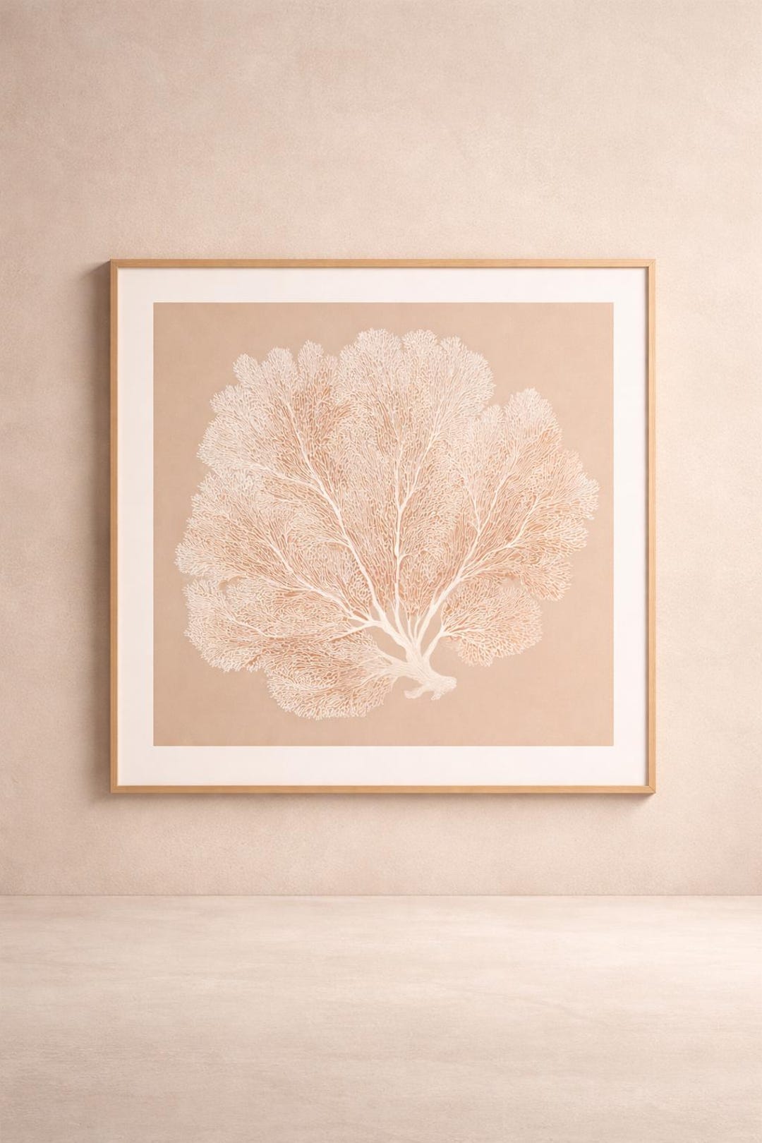 Minimalist Coral Sea Fan Wall Art Printable | Neutral Coastal Ocean ...