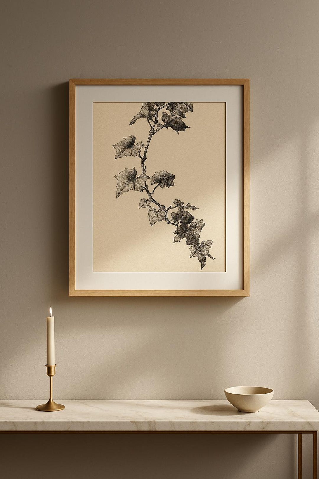 Minimalist Ivy Line Art Print • Vintage Botanical Illustration (digital ...