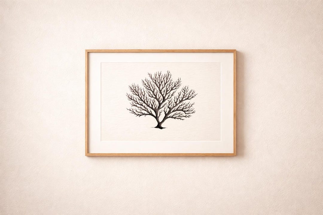 Minimalist Tree Branch Print, Scandinavian Neutral Wall Art (digital ...