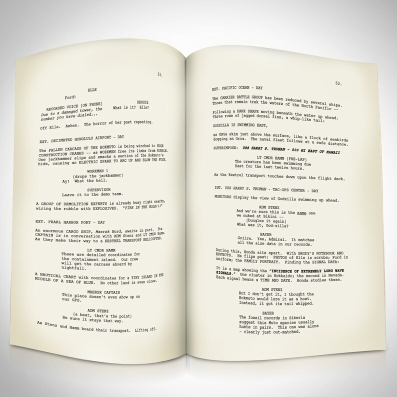 Godzilla 2014 Script Limited Signature Edition Studio Licensed - Etsy