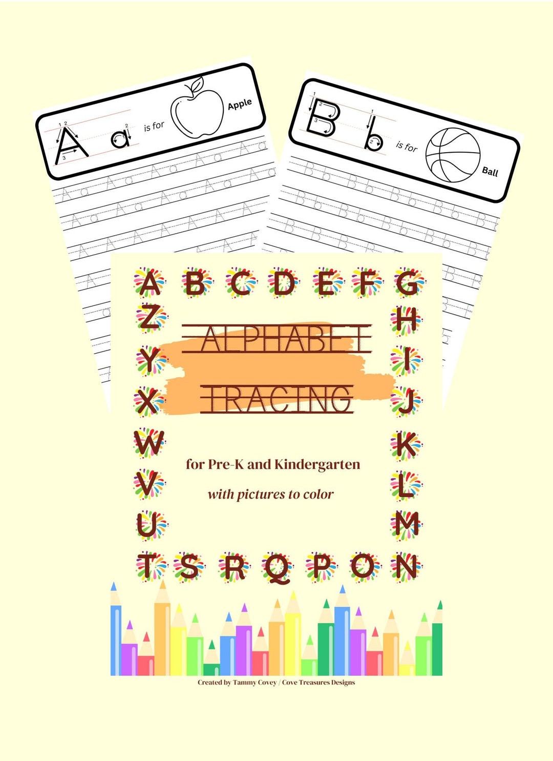 Letter and Word Tracing With Coloring Workbook With 27 Printable Sheets ...