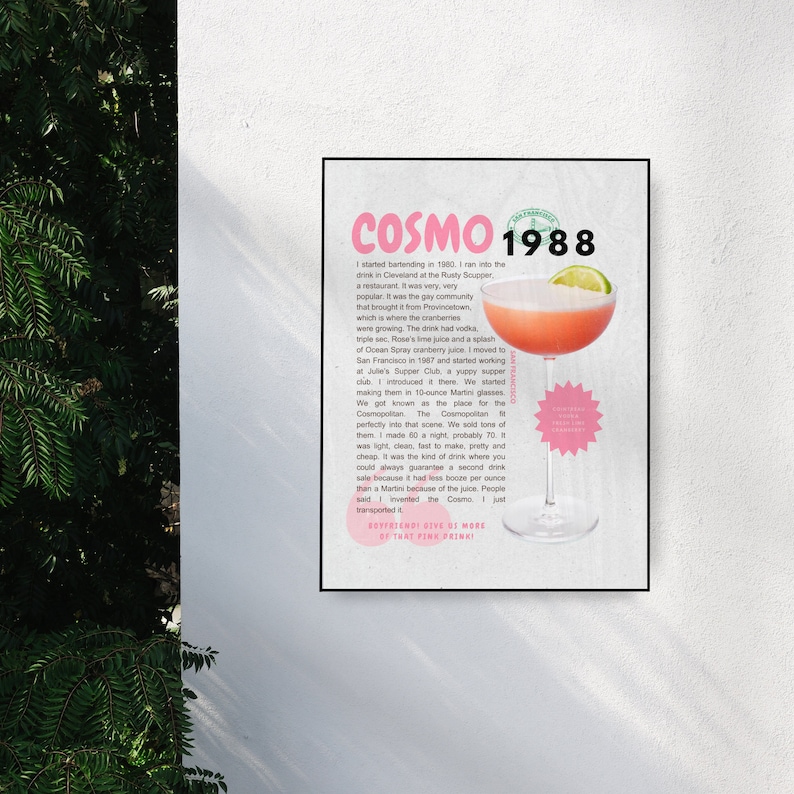 Cosmo Digital Download Poster | Cosmopolitan Poster | Digital Print ...