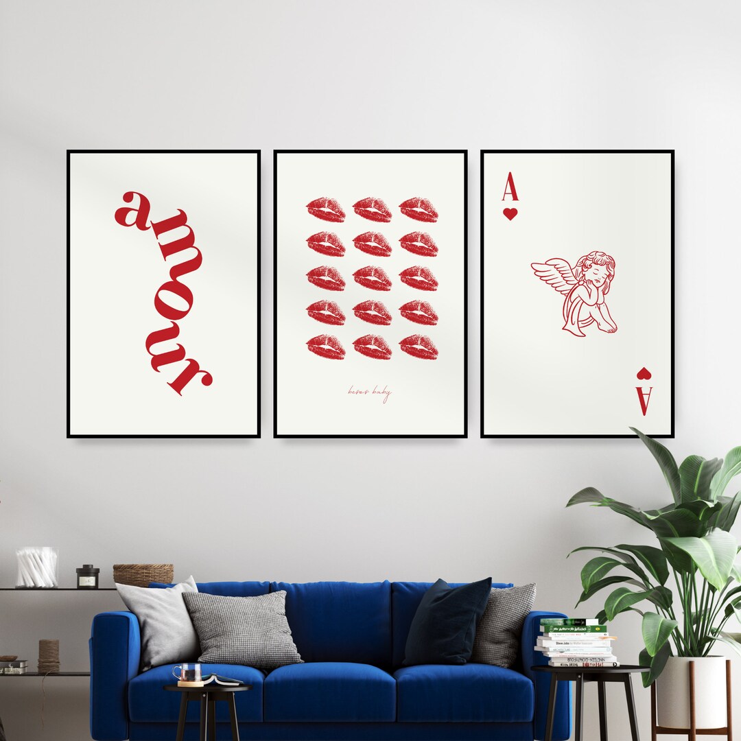 Kiss Set Digital Download Posters | Poster Set | Digital Prints | Bar ...