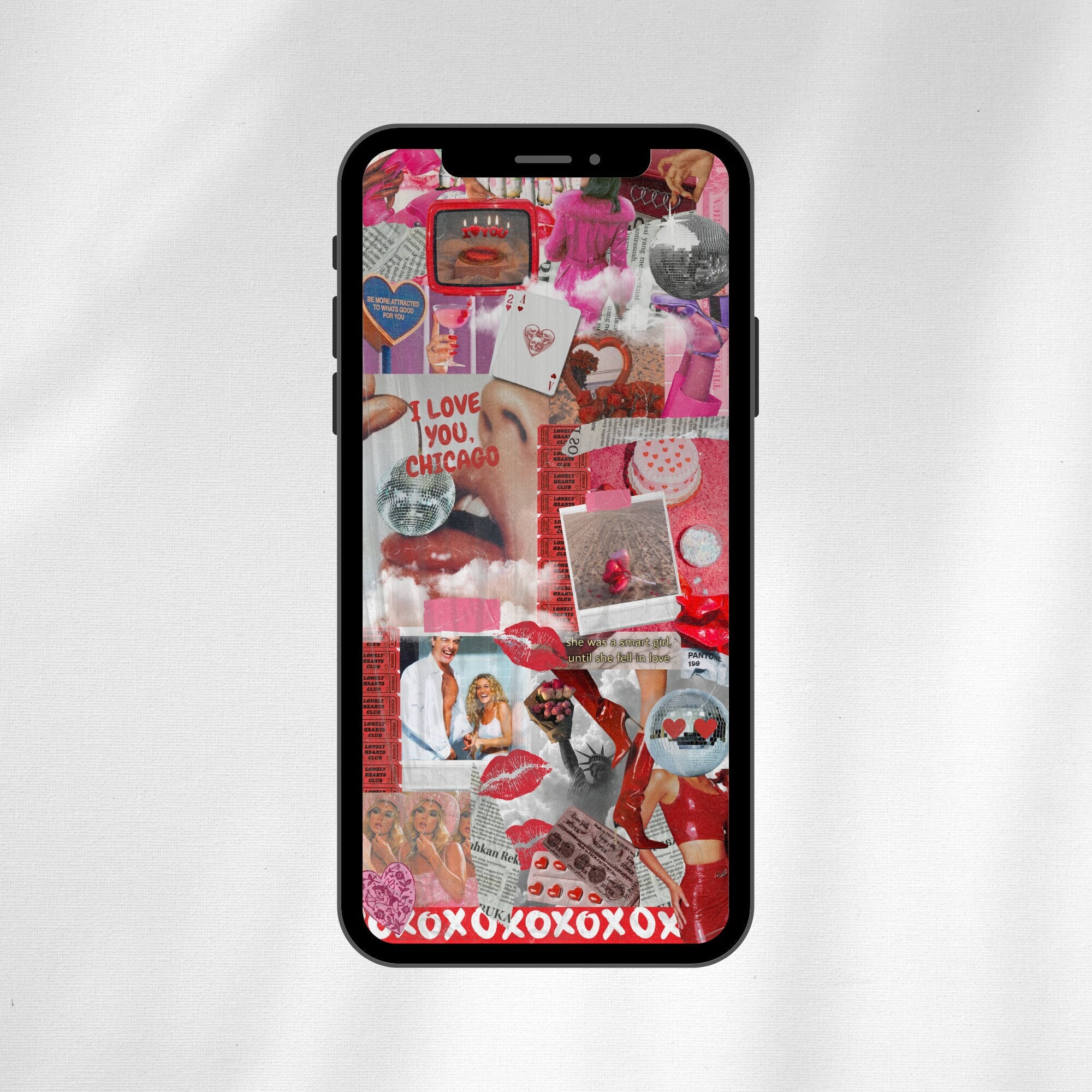 Iloveyoumore Digital Download | Phone Background | Retro Pink & Red ...