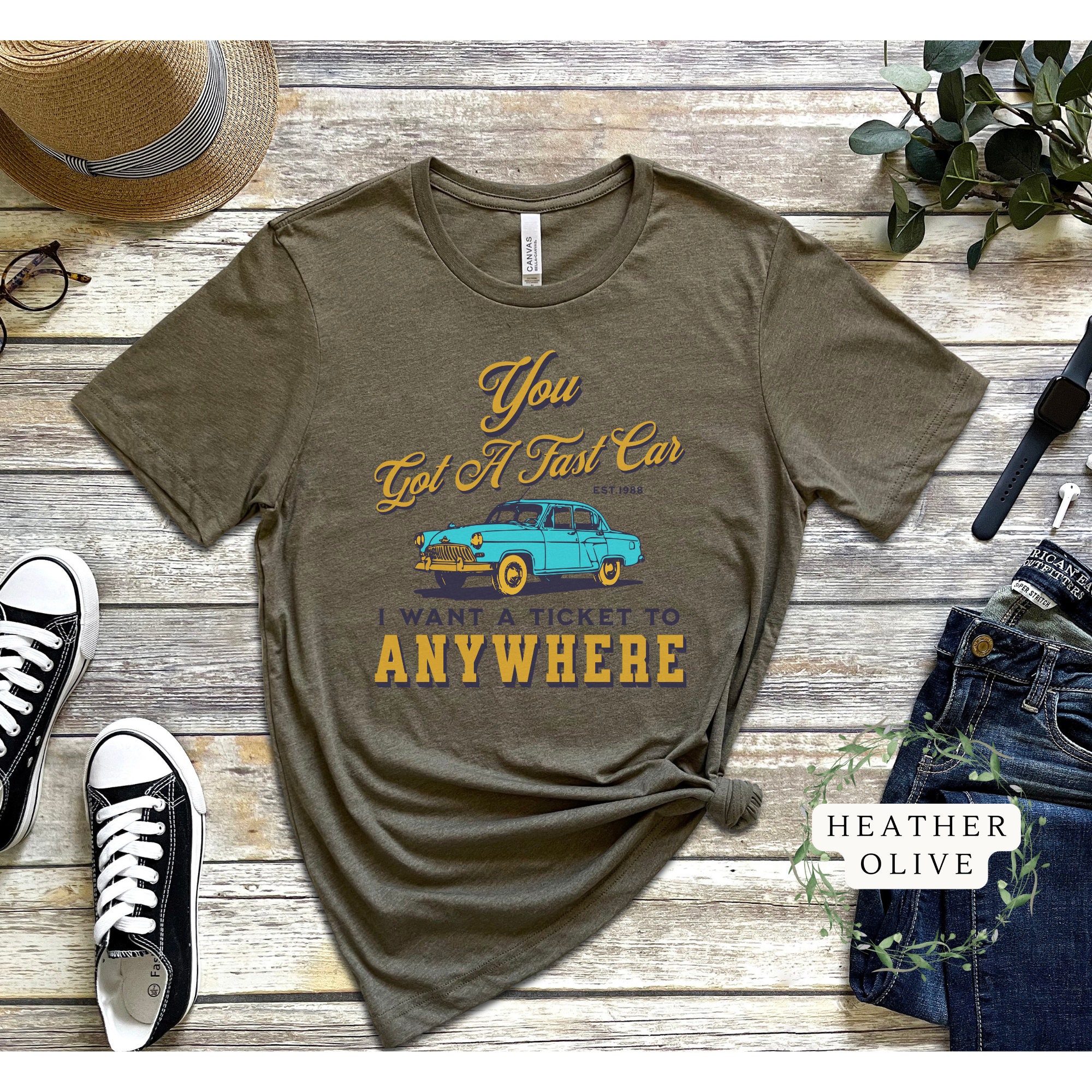Fast Car Graphic Tee, You Got a Fast Car Shirt, Classic Rock T-shirt ...