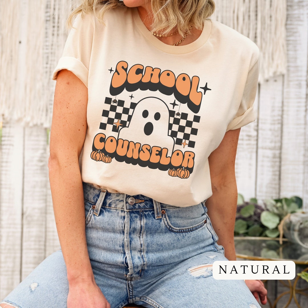 School Counselor Halloween Shirt, Retro Halloween Counselor T-shirt ...