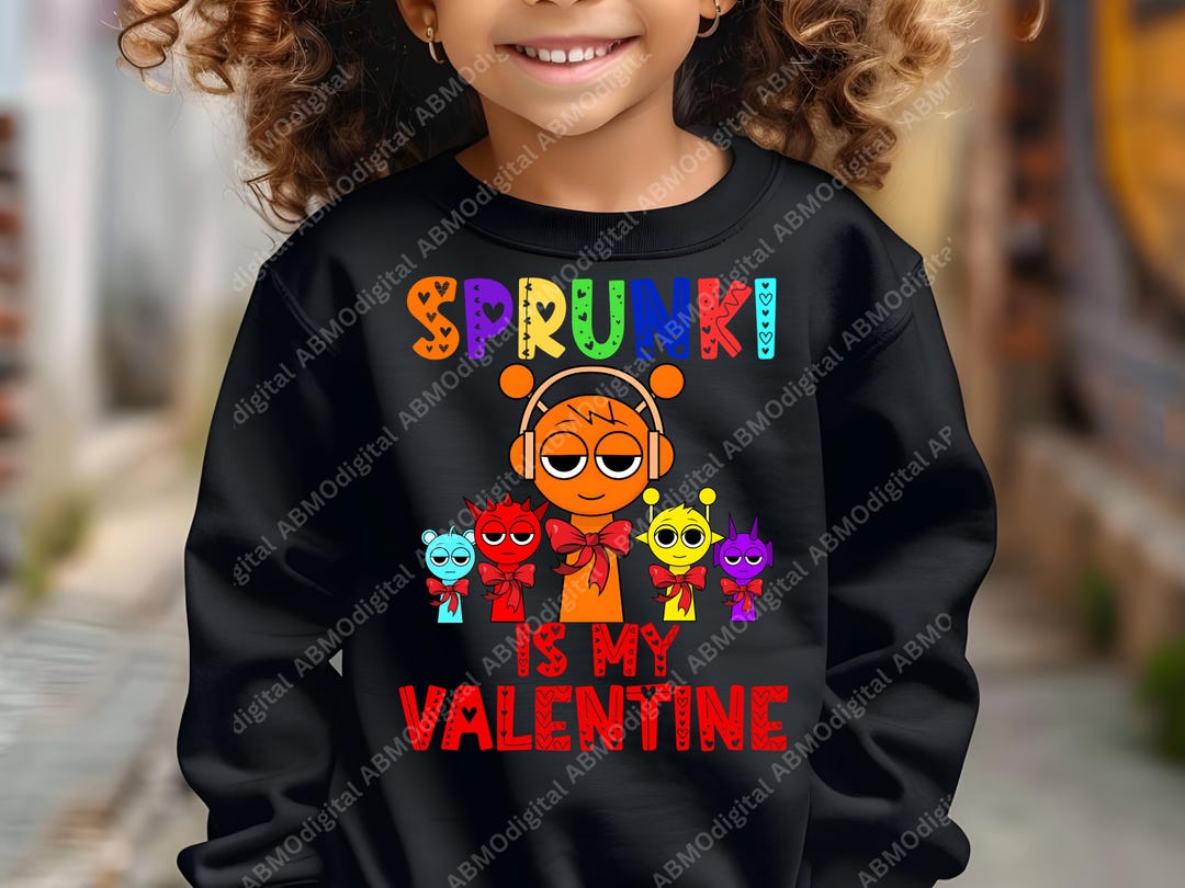Sprunki is My Valentine Kids Valentine's Day PNG, Cute Sprunki Digital ...