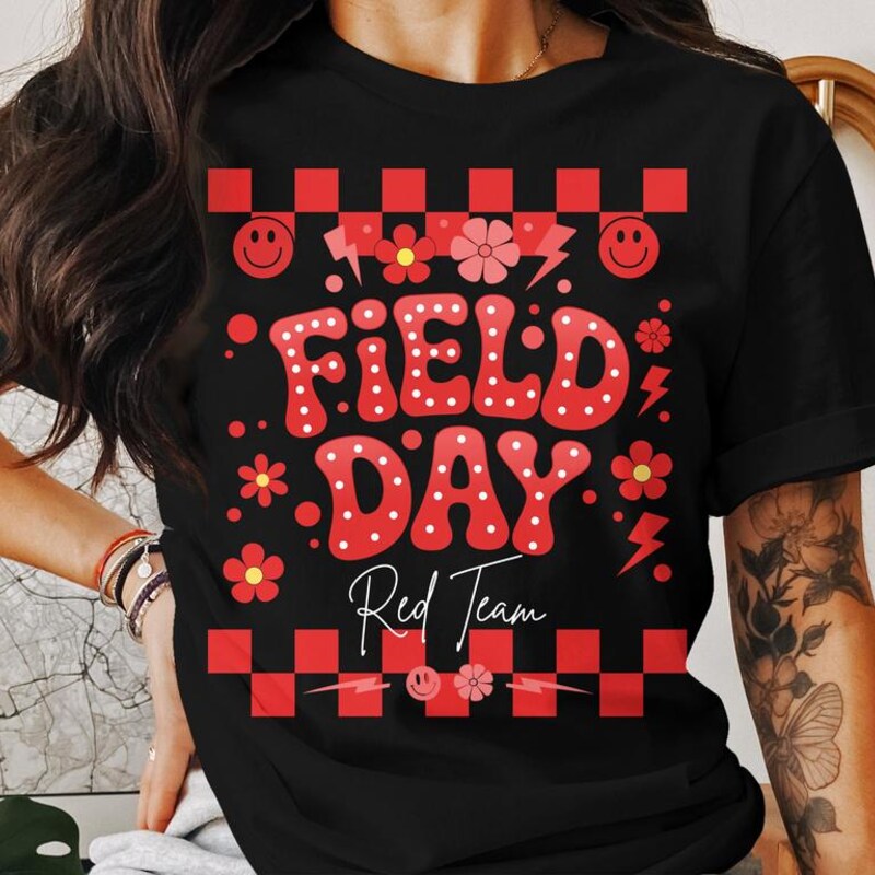 Red Field Day Tshirts - Etsy