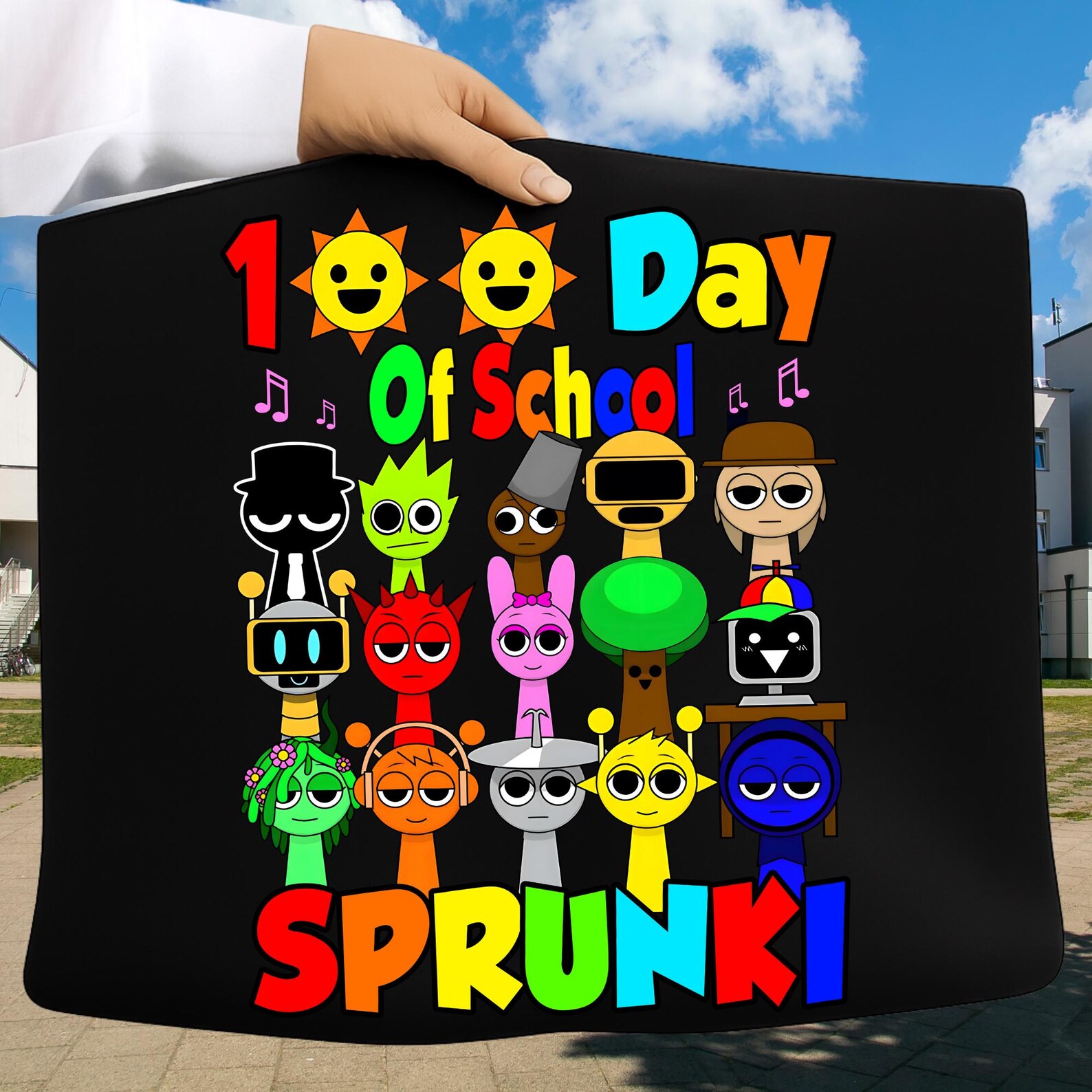 100 Days of School Sprunki PNG, Teacher 100 Days Brushstroke PNG, Happy ...
