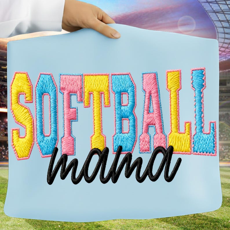 Softball Mama Embroidery Png,latch Hook Yarn Softball Png, Softball ...