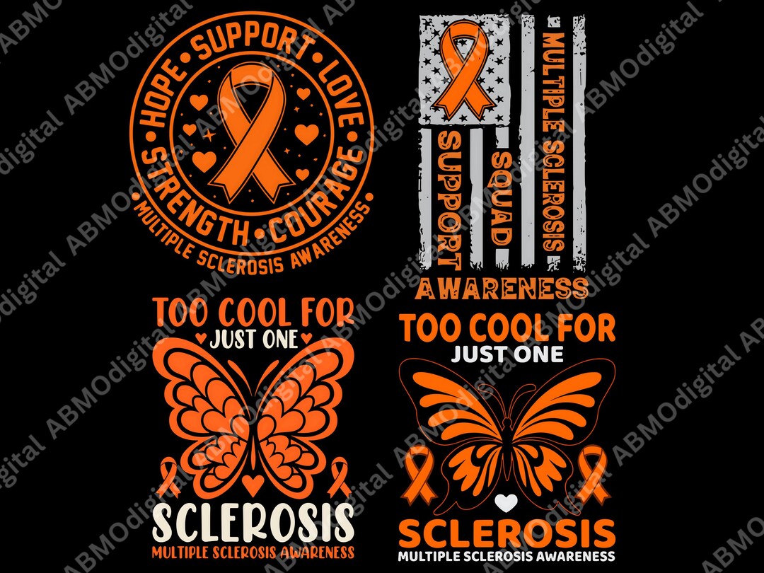 Multiple Sclerosis Awareness PNG Bundle, in March We Wear Orange Png ...