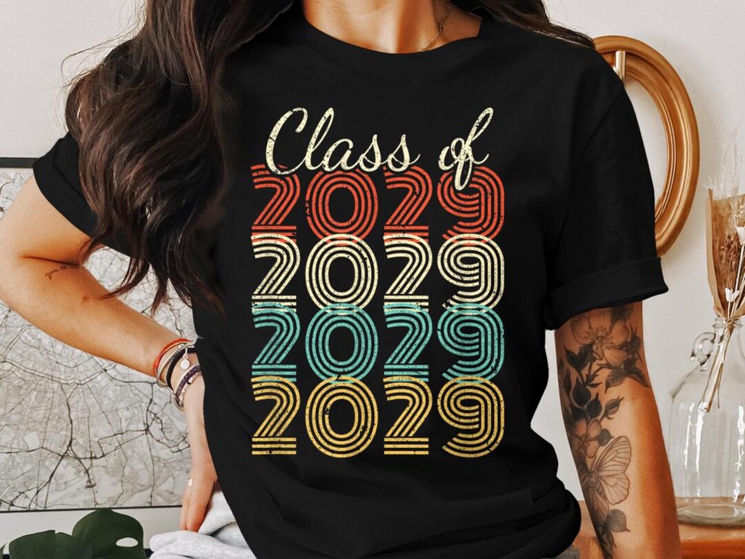 Class of 2029 Senior 2029 Graduation PNG, Retro Graduation Shirt Design ...