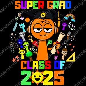 Sprunki Graduation Super Grad Class of 2025 PNG, Graduation Super ...