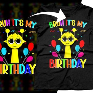 Sprunki Kids Birthday PNG - 'it's My Birthday' Digital Design for Party ...