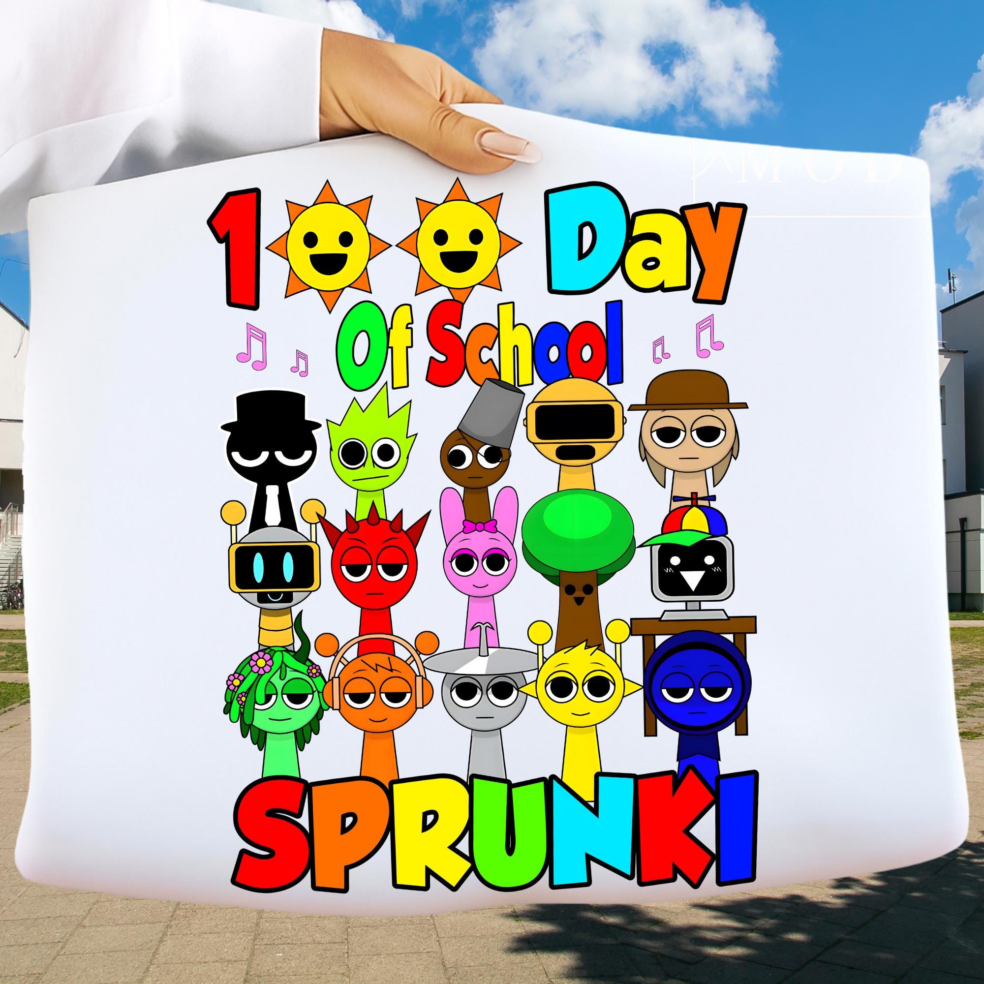 100 Days of School Sprunki PNG, Teacher 100 Days Brushstroke PNG, Happy ...