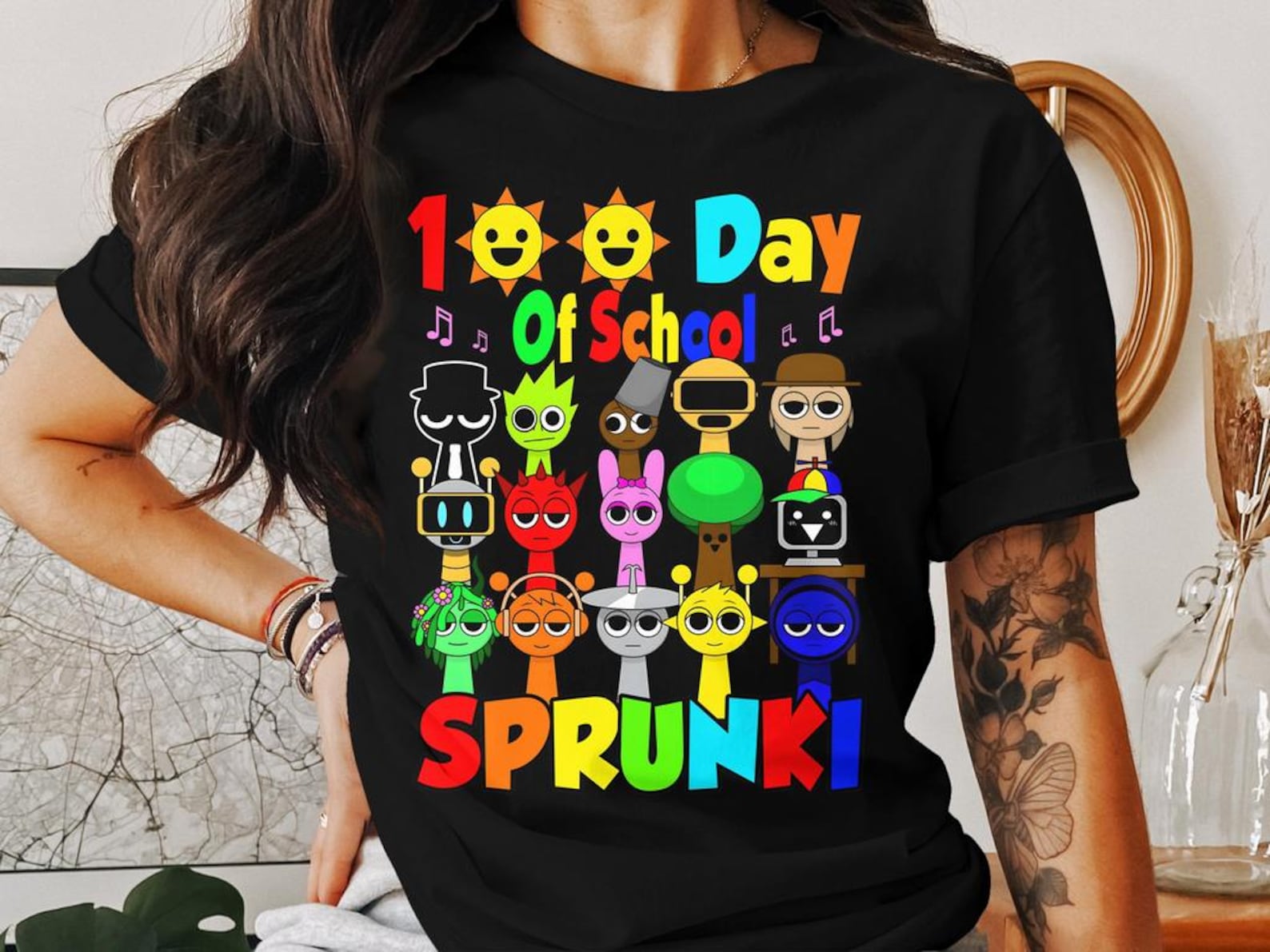 100 Days of School Sprunki PNG, Teacher 100 Days Brushstroke PNG, Happy ...