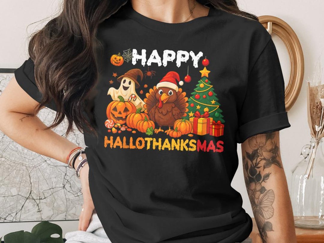 Happy Hallothanksmas PNG – Halloween Thanksgiving Christmas Holiday ...