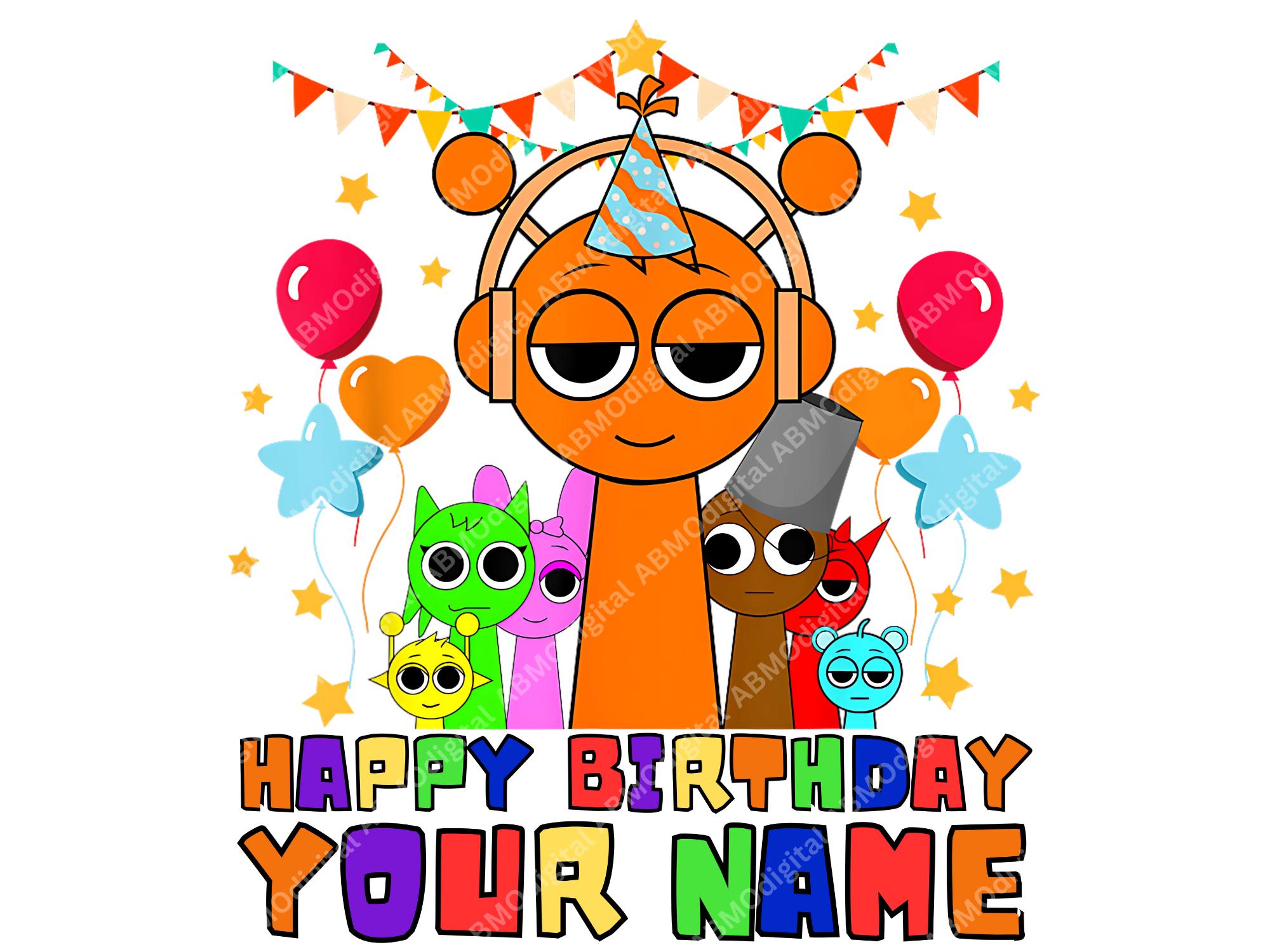 Custom Sprunki Birthday, Personalized Name Sprunki Birthday for Kids ...