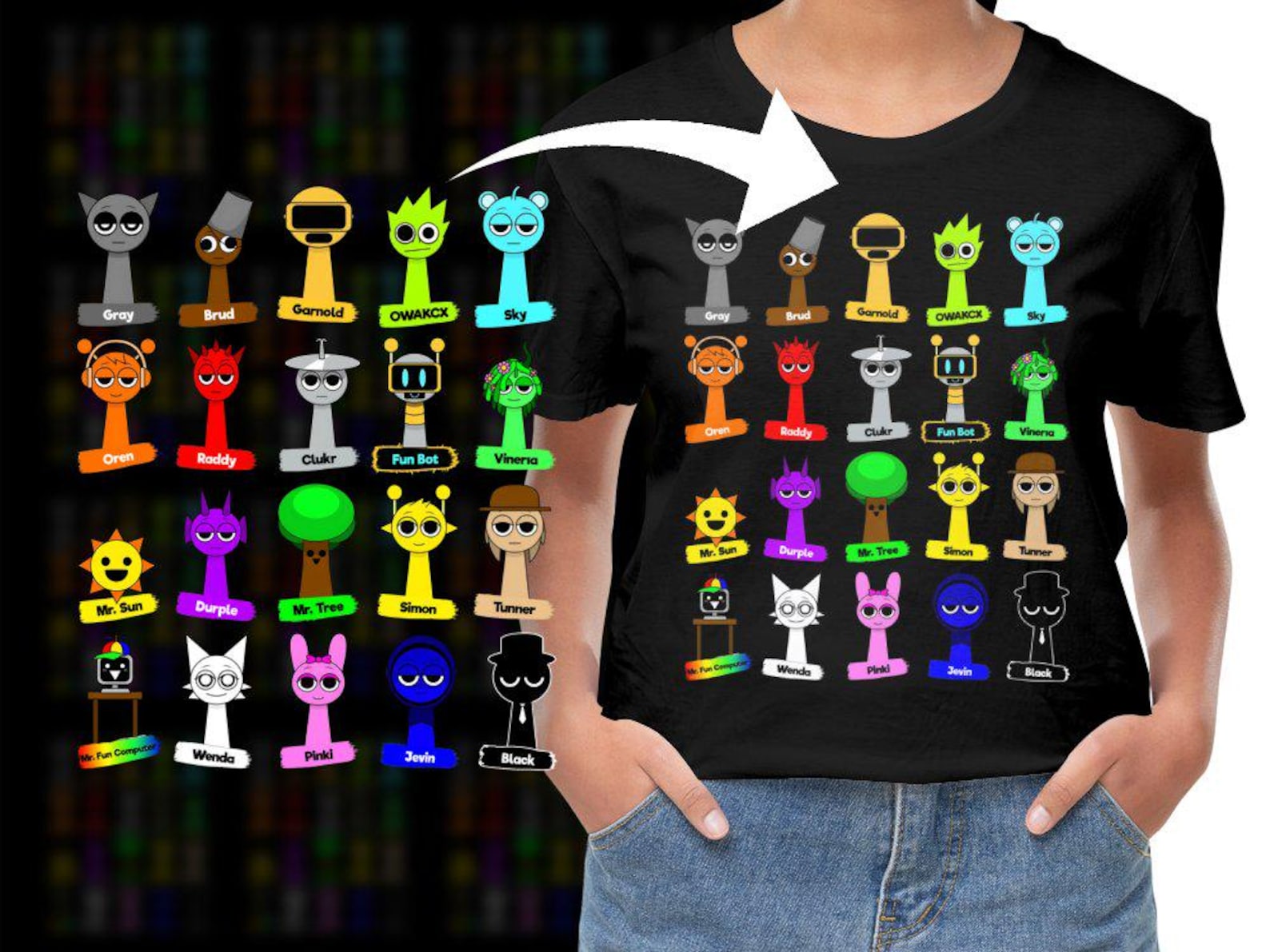 All Sprunki Toys With Names PNG, Boys & Girls Sprunki Game Digital ...