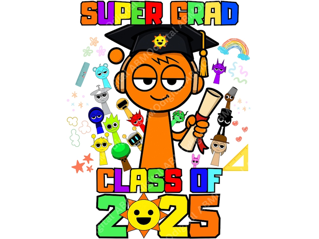 Sprunki Graduation Super Grad Class of 2025 PNG, Graduation Super ...