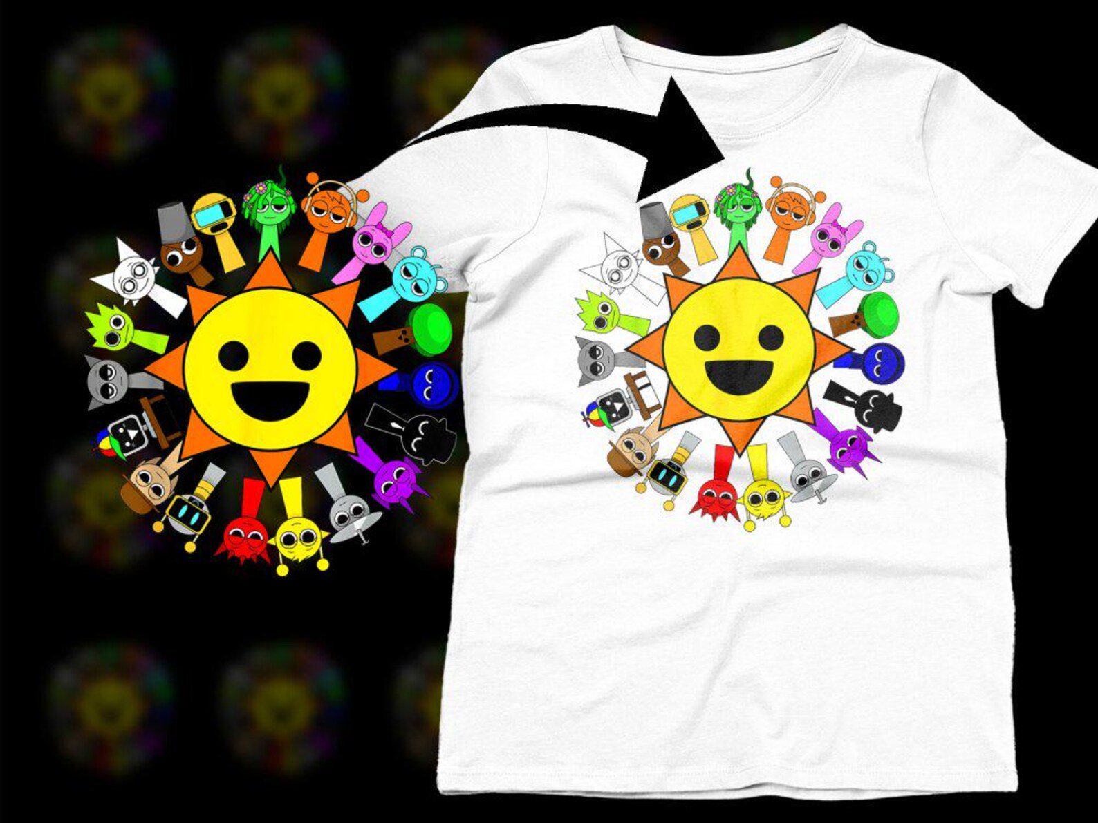 All Best Sprunki Toys Around Mr. Sun Digital Design - Fun Printable T ...