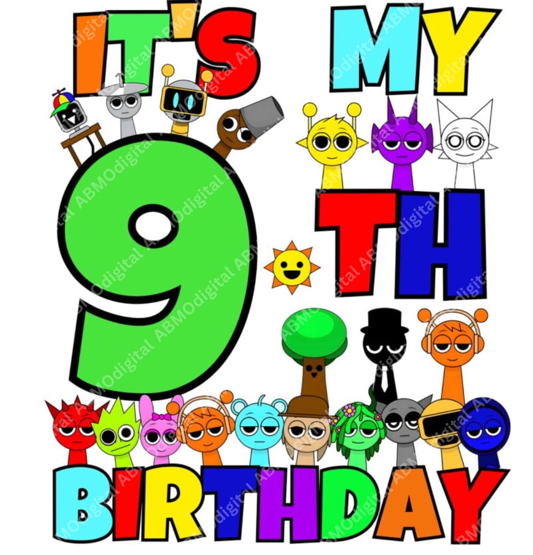 Custom Sprunki Birthday, Personalized Age Sprunki Birthday for Kids PNG ...