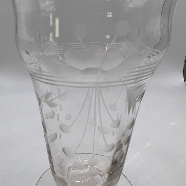 Antique Etched Ice Tea Glasses - Etsy