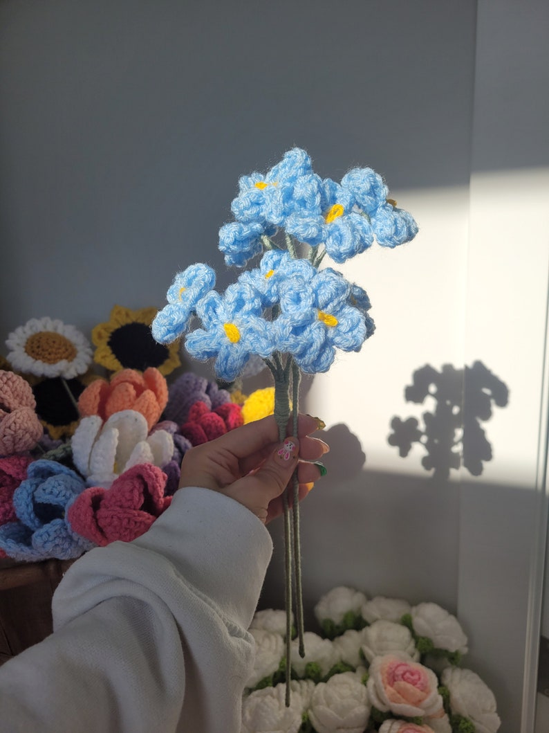 Forget-me-not Flower Crochet Pattern Instructions PDF / Tiny - Etsy