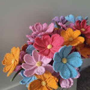 Cosmos Flower Crochet Pattern Instructions PDF / Cosmo Summer Flower ...