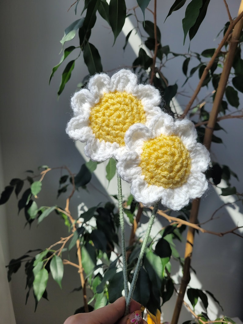 Puffy Daisy Flower Crochet Pattern Instructions PDF / Easy - Etsy