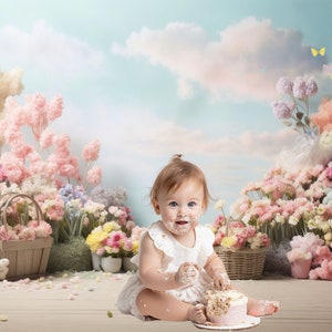 Springtime Whimsy Digital Backdrops, Easter Photo Props, Baby ...