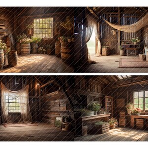12 Rustic Barn Room Digital Backdrops, Maternity Family Portrait ...