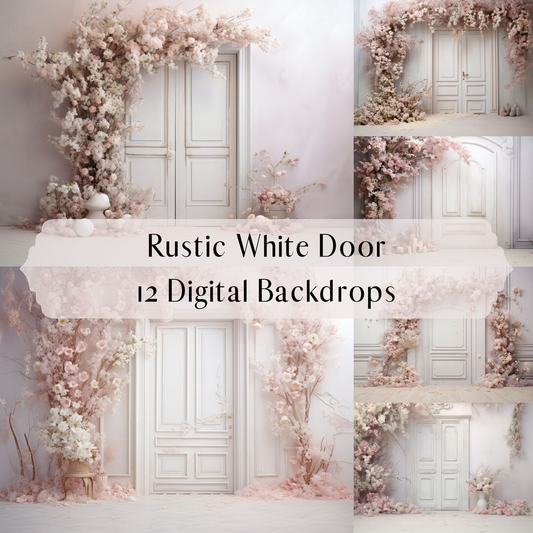 White Rustic Door Digital Backdrops, Photoshop Overlays, Maternity ...