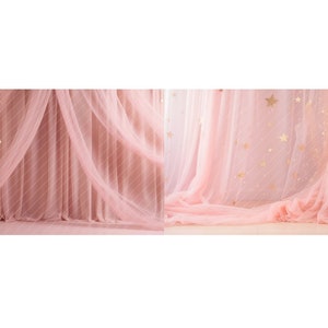 12 Pink Tulle Curtains Digital Backdrops, Photoshop Overlays, Maternity ...