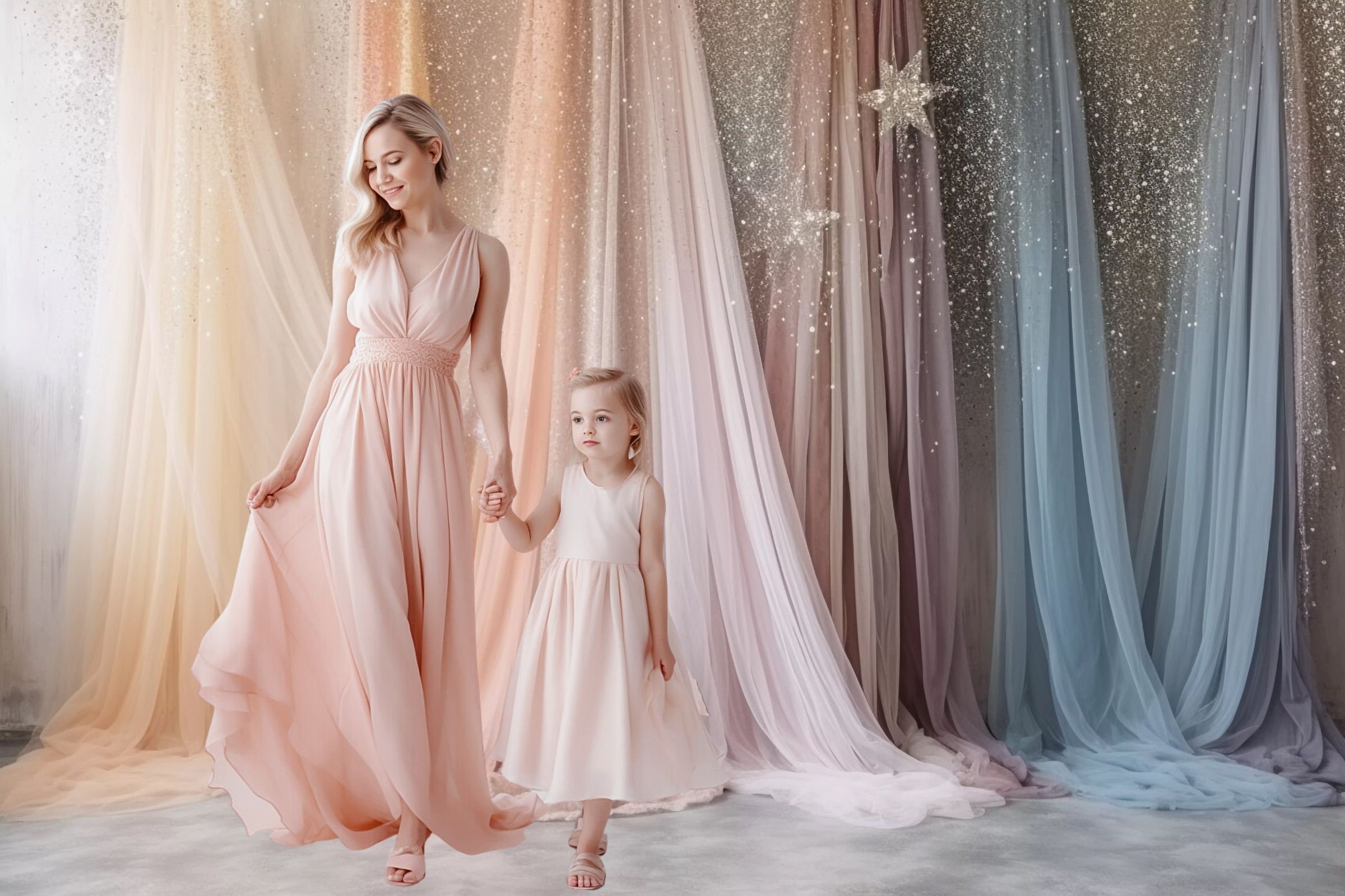 Pastel Tulle Curtains Digital Backdrops Photoshop Overlays - Etsy