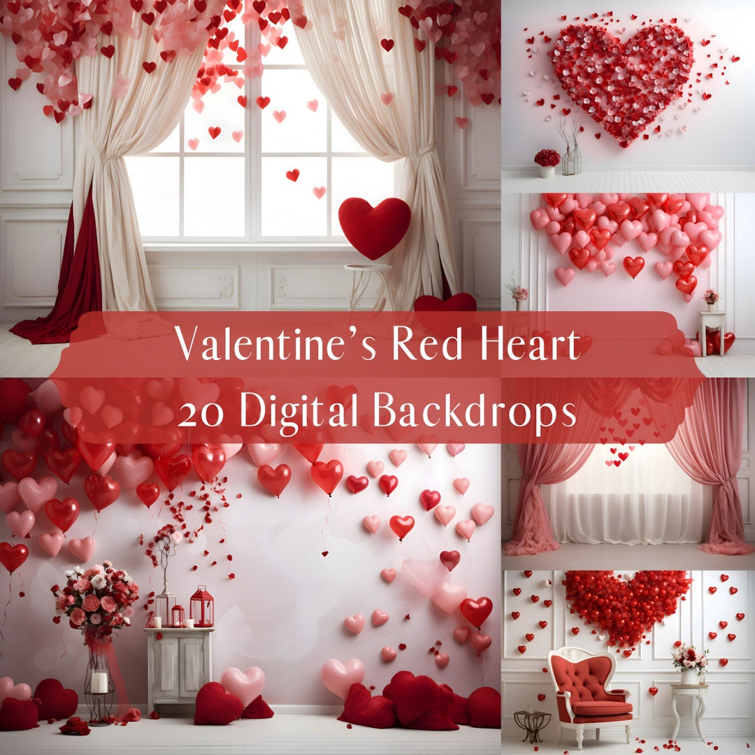 Red Heart Digital Backdrops, Photoshop Overlays, Maternity Backdrop ...