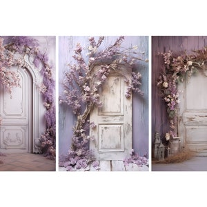 12 Purple Rustic Door Digital Backdrops, Photoshop Overlays, Maternity ...