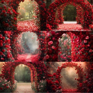 Enchanting Rose Arch Garden Digital Backdrops With Dreamy Natural ...