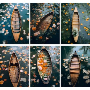 Moody Floral Canoe Digital Backdrops, Maternity Portrait Background ...