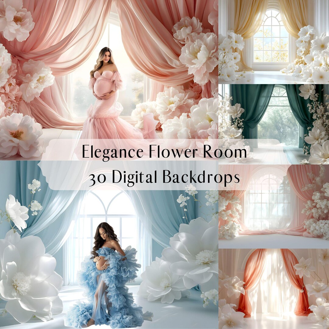 Elegance Flower Room Digital Backdrops, Maternity Background, Studio ...