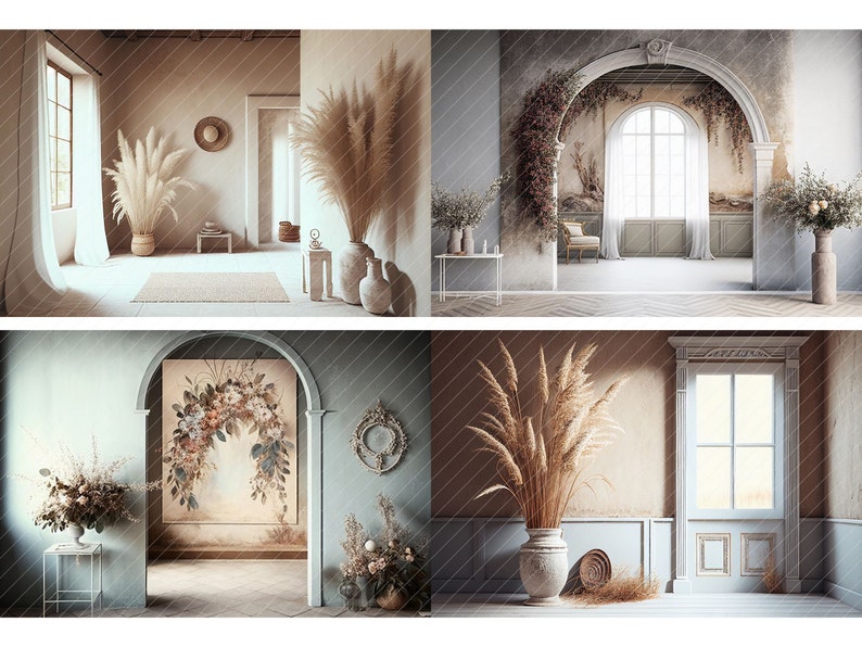 12 Neutral Boho Room Digital Backdrops Maternity Digital - Etsy
