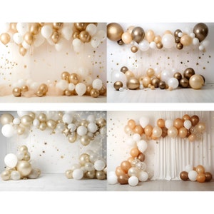 Light Tan Gold Balloon Garland Digital Backdrops,family Kids Maternity ...