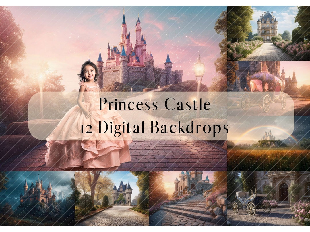 Princess Castle Digital Backdrops for Composite Photography, Enchanted ...