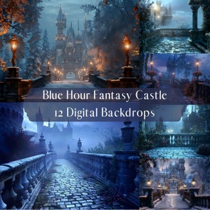 Blue Hour Fantasy Castle Backdrops for Composite Photography, Enchanted ...