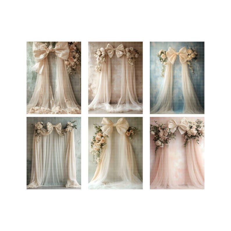 Fine Art Bow Floral Studio Digital Backdrops, Maternity Background ...