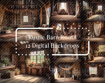 Warm Rustic Barn Room 12 Digital Backdrops, Maternity Boudoir Digital ...