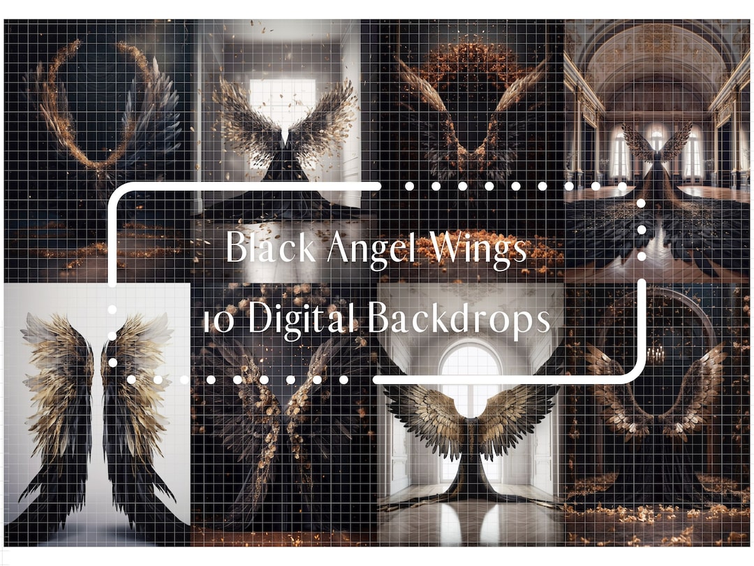 Black Angel Wings Digital Backdrops, Maternity Backdrop Overlays ...