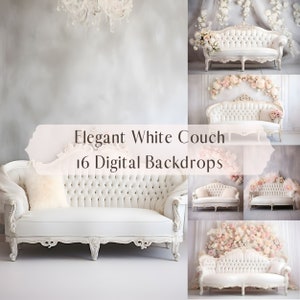 Elegant White Couch Digital Backdrops, Maternity Backgrounds, Photoshop ...