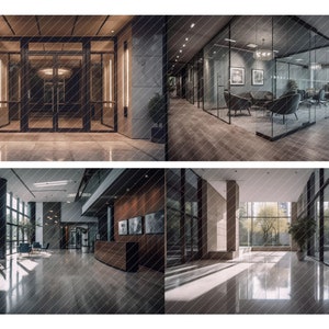 10 Modern Office Digital Backdrops, Professional Headshot Overlays ...