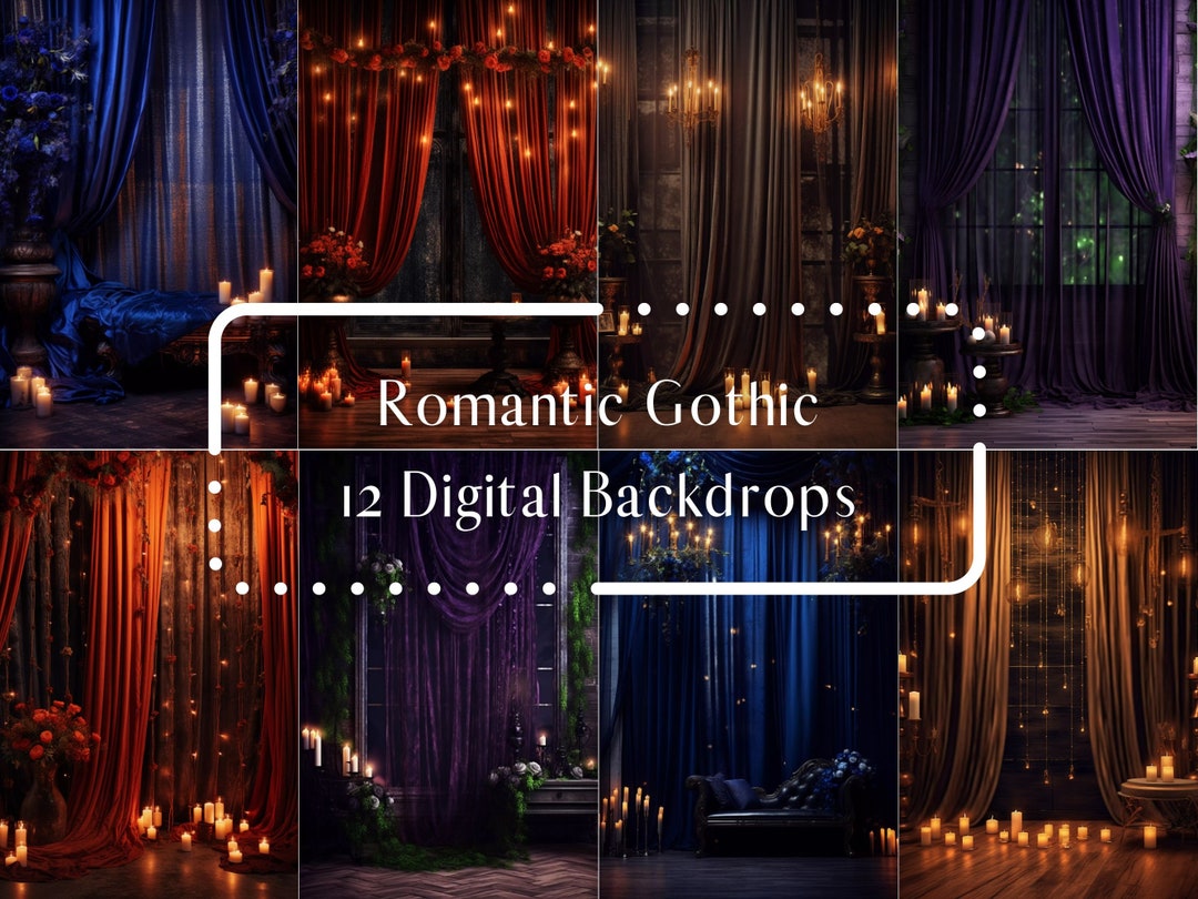 Romantic Gothic Digital Backdrops, Maternity Portrait Digital Overlays ...